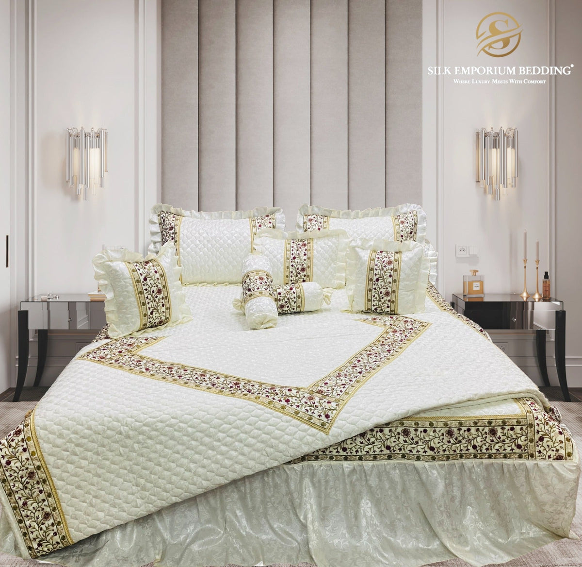 Jacquard Bridal Set – Silk Emporium Bedding