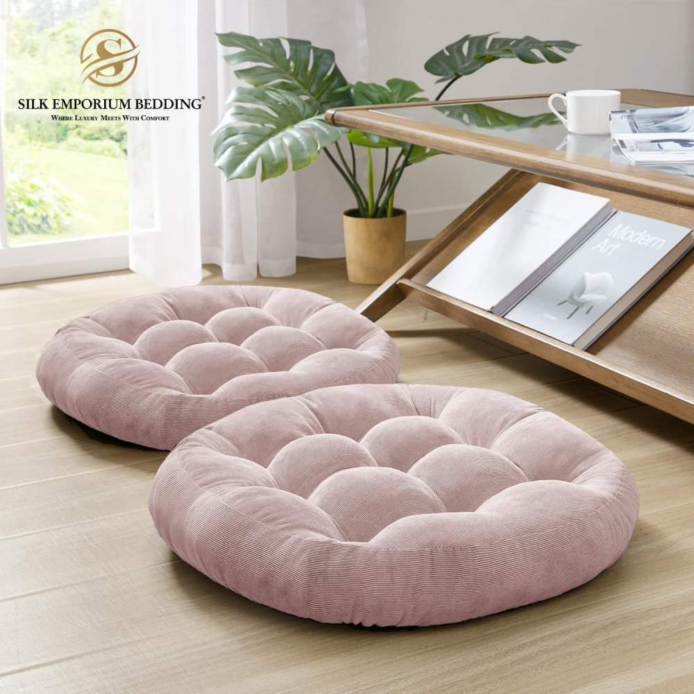 Round Shape Floor Cushions Pack of 2 (skin)– Silk Emporium Bedding